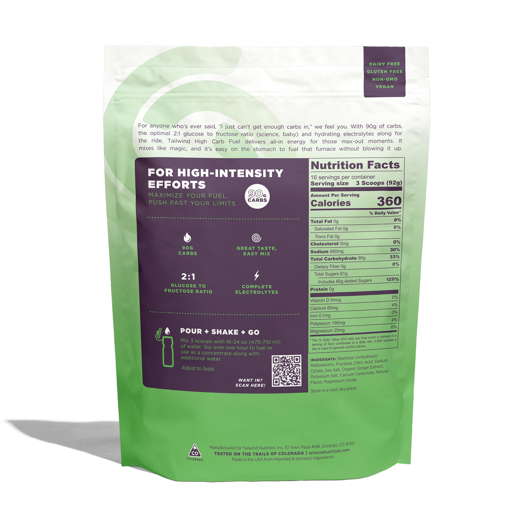High Carb Fuel - 90g Carbs Drink Mix | Tailwind Nutrition