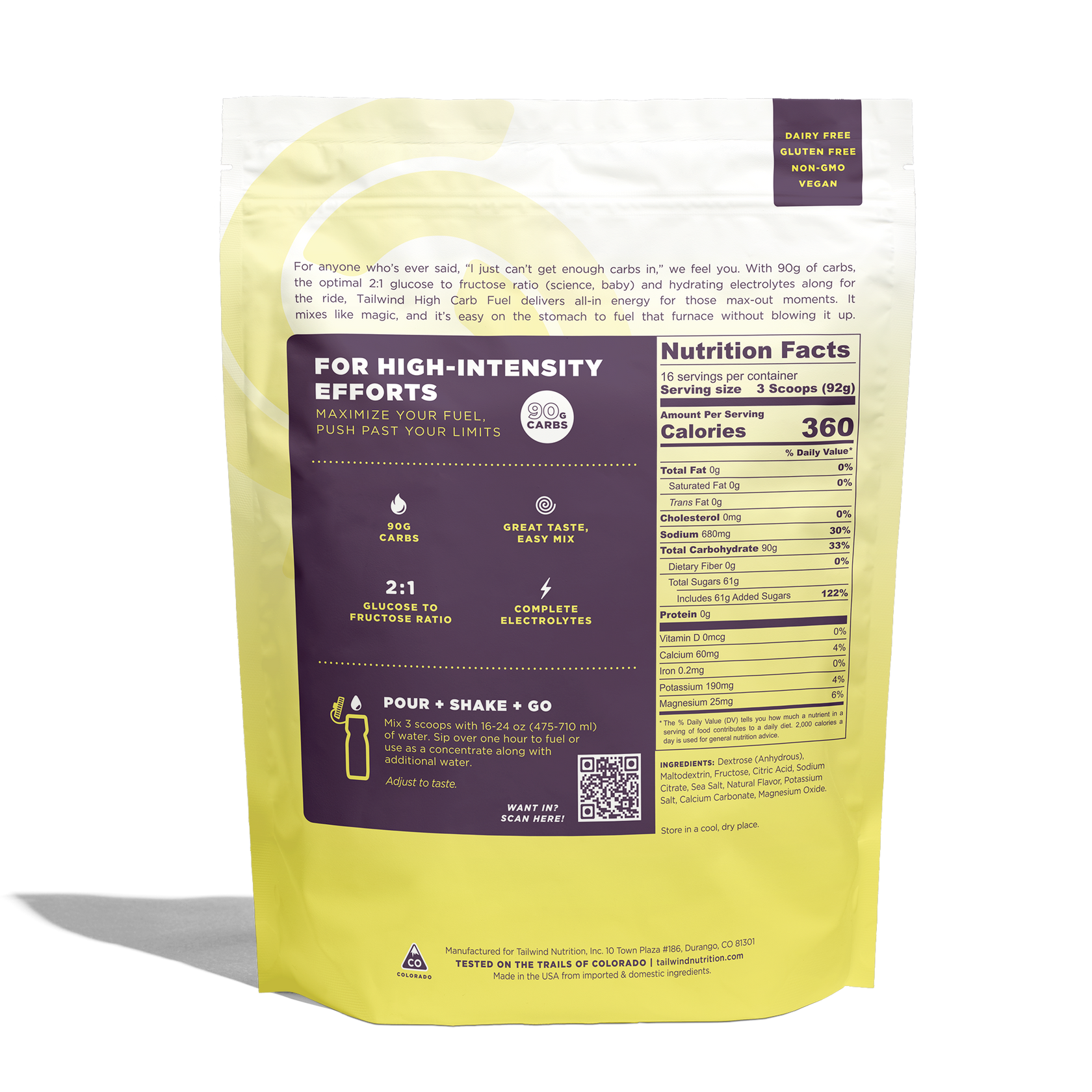 High Carb Fuel - 90g Carbs Drink Mix | Tailwind Nutrition